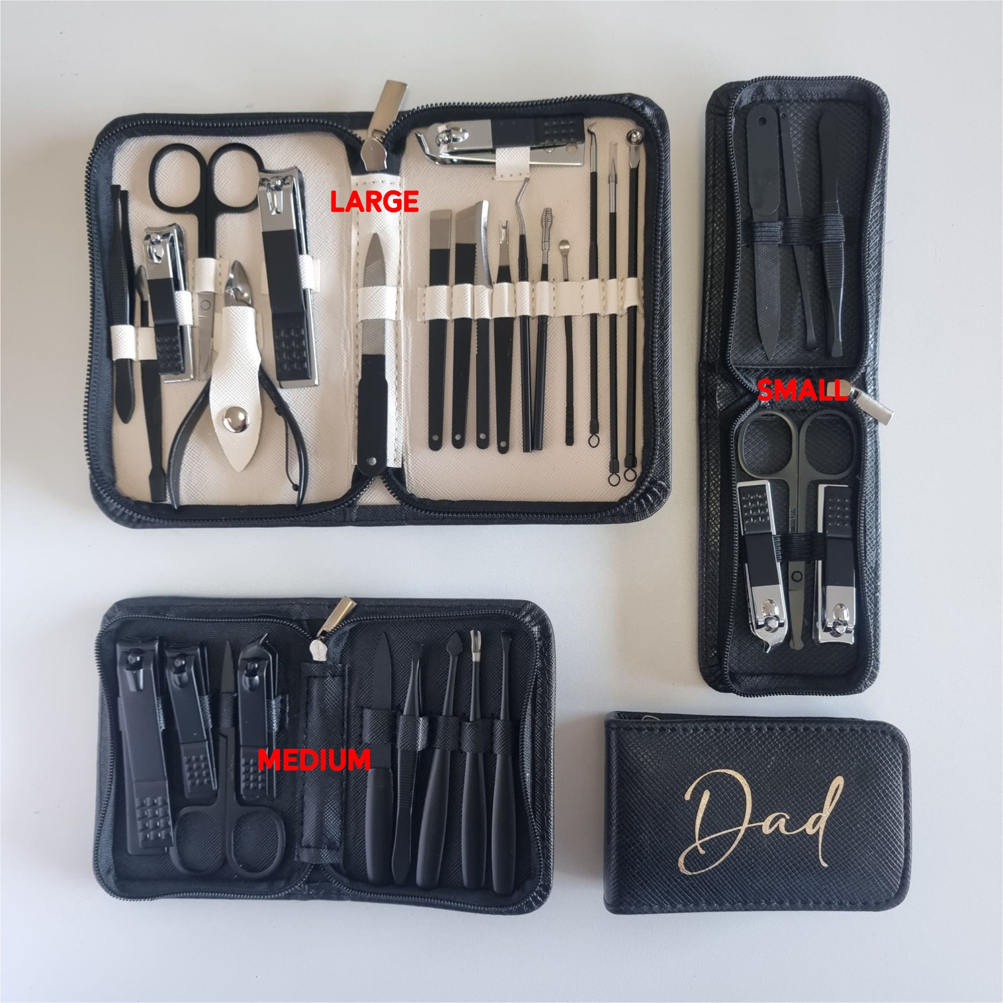 Personalised manicure set (black) - Katrinah's Kreations